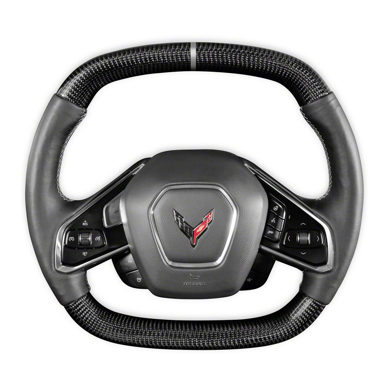 Drake Muscle Cars Corvette Steering Wheel; Carbon Fiber with Leather ...