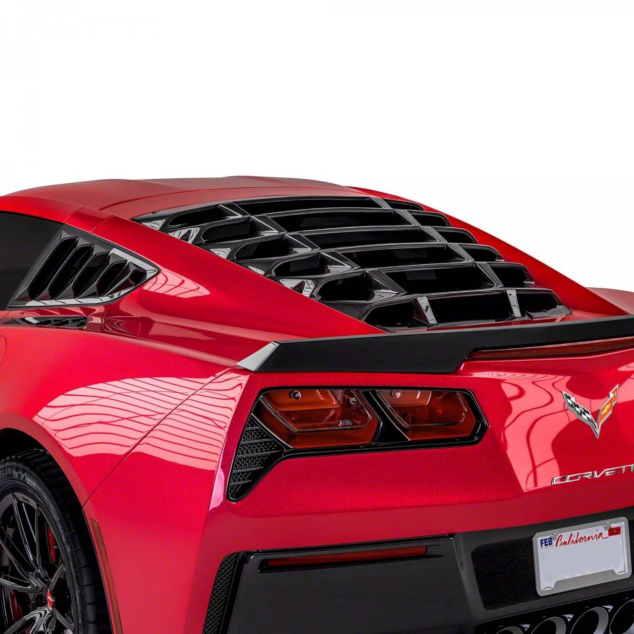 Corvette LV Style Rear and Quarter Window Louvers; Matte Black (14-19 ...
