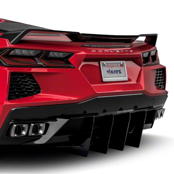 Corvette 328LV Rear Diffuser; Dry Carbon Fiber Vinyl (20-23 Corvette C8 ...