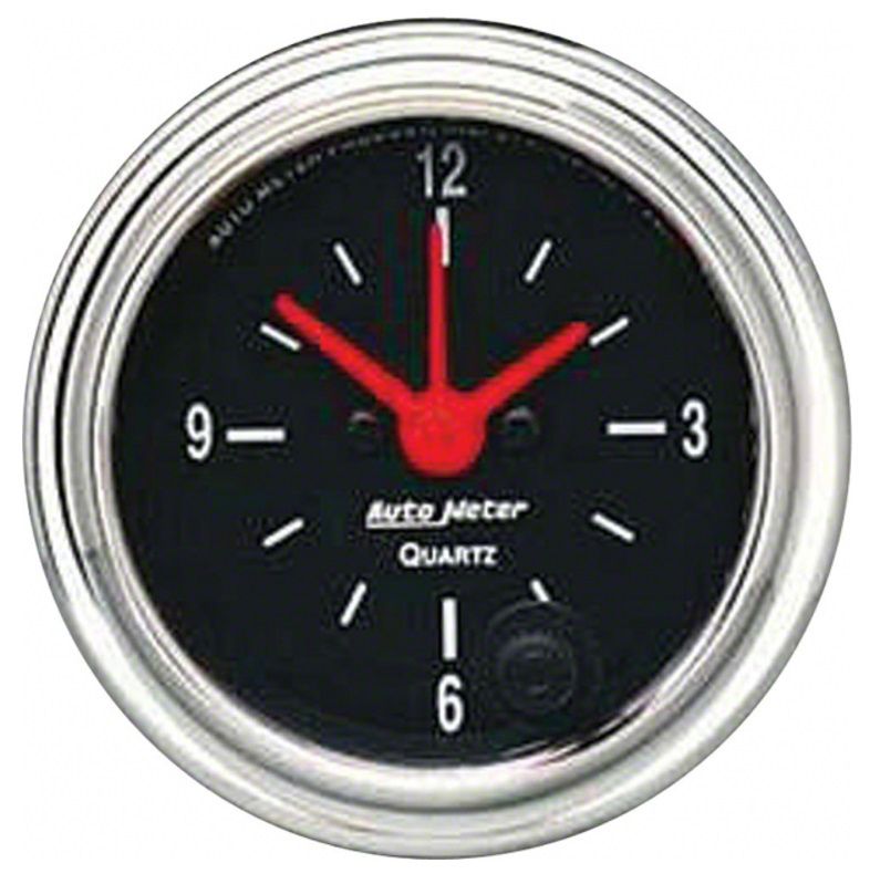 Auto Meter Camaro Traditional Chrome 12-Hour Clock; Quartz 2585 ...