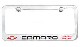 Camaro License Plate Frame with Camaro Logo; Chrome (Universal; Some ...