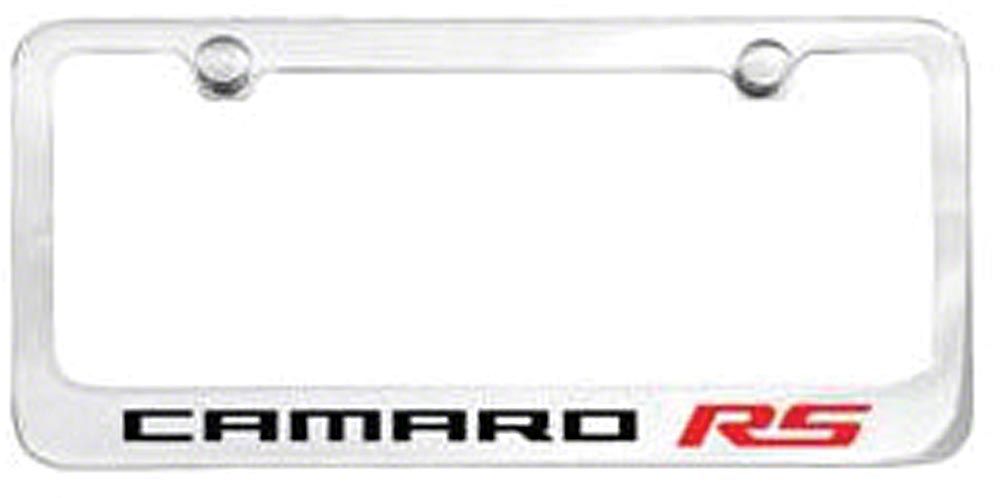 Camaro License Plate Frame with Camaro RS Logo; Chrome (Universal; Some ...