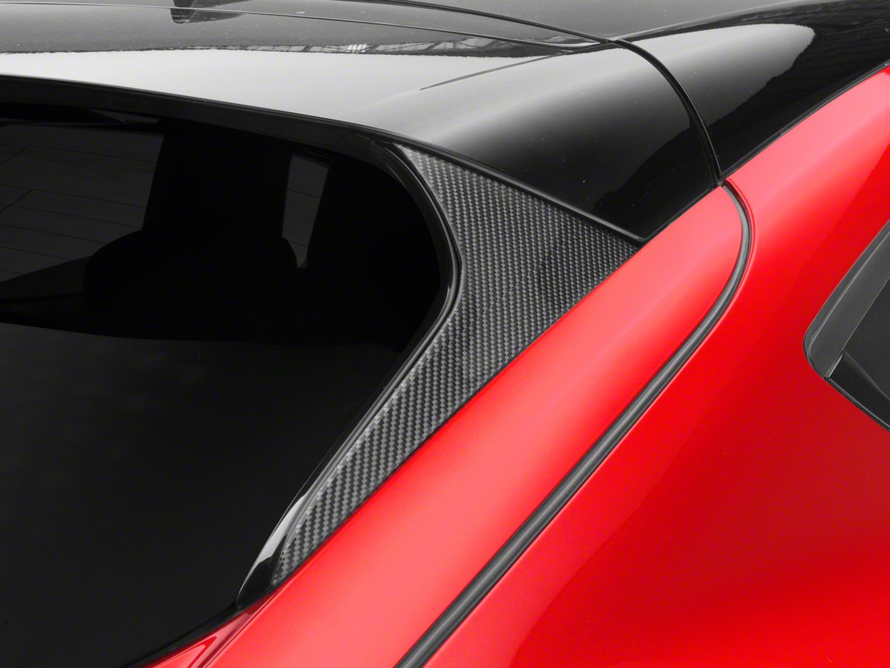 SpeedForm Mach-E Rear Exterior Window Trim; Black Carbon Fiber ME5387 ...